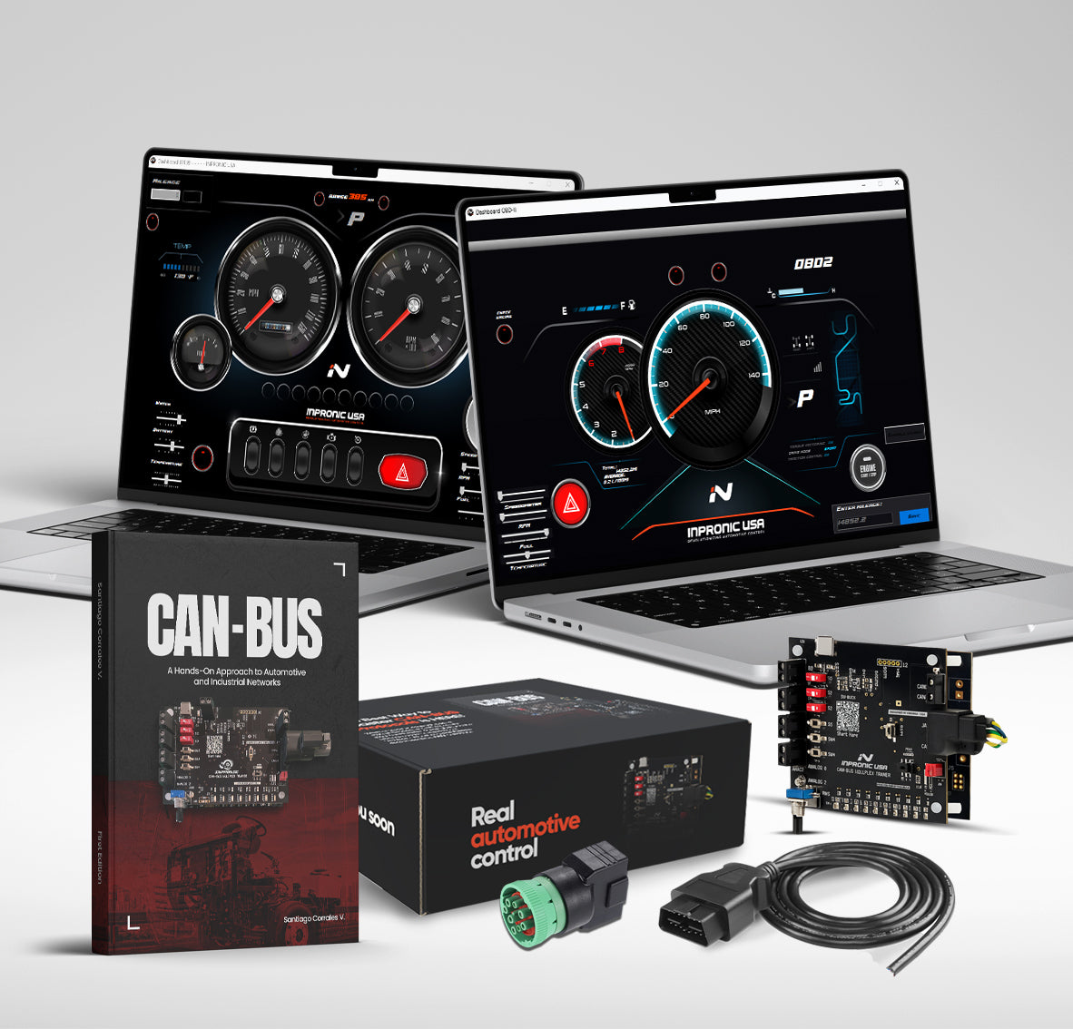 CAN-BUS Trainer KIT PRO | J1939, OBD2 & CANopen Simulator – INPRONIC USA